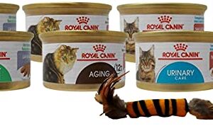 Royal Canin Functional Support Wet Cat Food 3 Flavor 6 Can Sampler, (2) Each: Digest Sensitive, Aging 12+, Urinary Care (3 Ounces) - Plus Catnip Toy and Fun Facts Booklet Bundle