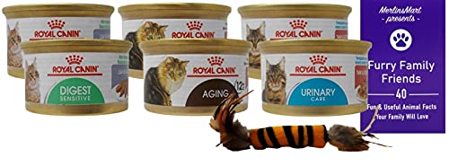 Royal Canin Functional Support Wet Cat Food 3 Flavor 6 Can Sampler, (2) Each: Digest Sensitive, Aging 12+, Urinary Care (3 Ounces) - Plus Catnip Toy and Fun Facts Booklet Bundle