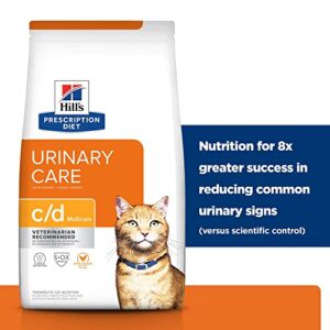 Hill's Prescription Diet c/d Multicare Urinary Care with Chicken Dry Cat Food, Veterinary Diet, 8.5 lb. Bag (Packaging May Vary)