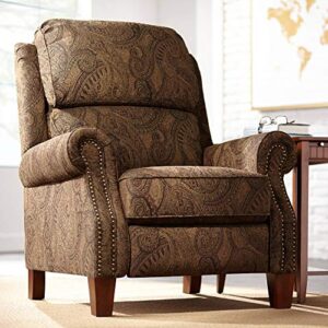 kensington hill beaumont warm brown paisley patterned recliner chair traditional armchair comfortable push manual reclining footrest adjustable for bedroom living room reading home relax office