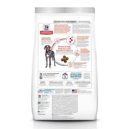 Hill's Science Diet Adult, Large Breed Dog Dry Food Perfect Digestion Chicken 22 lb Bag