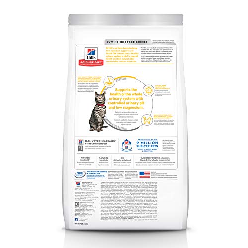 Hill's Science Diet Dry Cat Food, Adult, Urinary & Hairball Control, Chicken Recipe, 7 lb Bag