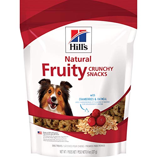 Hill's Dog Treats Crunchy Fruity Snacks with Cranberries & Oatmeal, Healthy Dog Snacks, 8 oz Bag