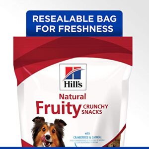 Hill's Dog Treats Crunchy Fruity Snacks with Cranberries & Oatmeal, Healthy Dog Snacks, 8 oz Bag