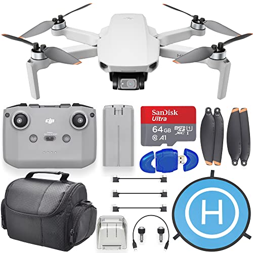 Woodland Hills DJI Mini 2 Ultralight and Foldable Drone Quadcopter with 4K Camera Bundle 64GB Memory Card, Carrying Case, Landing pad Pilot Kit