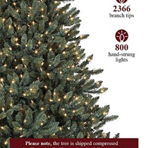 Balsam Hill 7ft Premium Pre-lit Artificial Christmas Tree 'Traditional' Classic Blue Spruce with Clear LED Lights, Storage Bag, and Includes Fluffing Gloves, and Extra Bulbs