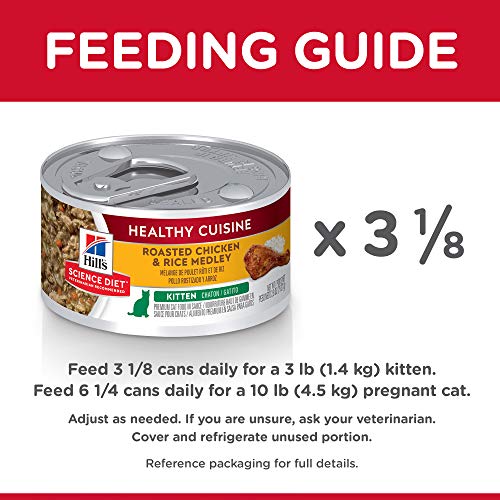 Hill's Science Diet Wet Cat Food, Kitten, Healthy Cuisine, Roasted Chicken & Rice Recipe, 2.8 oz Cans, 24-pack