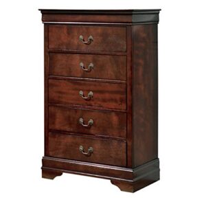 BOWERY HILL 5-Drawer Chest in Warm Dark Brown