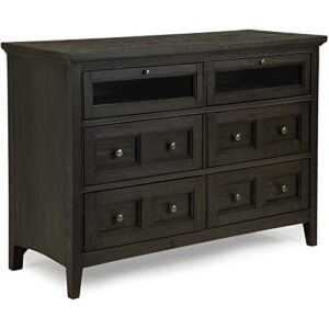 bowery hill modern wood espresso relaxed traditional graphite media chest