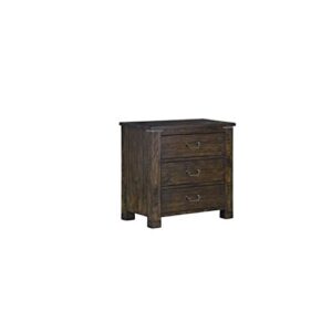 bowery hill wood top 3 drawer nightstand in rustic pine finish