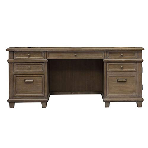 BOWERY HILL Traditional Wood Brown Credenza Constructed of Solid Pine