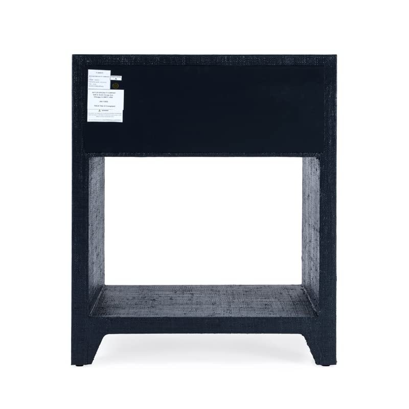 BOWERY HILL Traditional Wood 1 Drawer Nightstand - Navy Blue