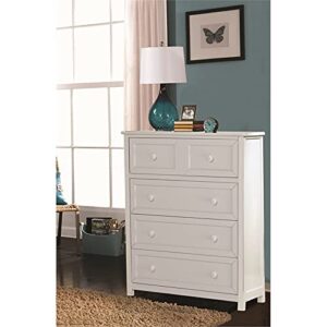 BOWERY HILL Contemporary Wood Four Drawer Chest White Finish