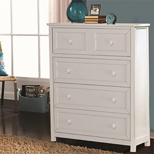 BOWERY HILL Contemporary Wood Four Drawer Chest White Finish