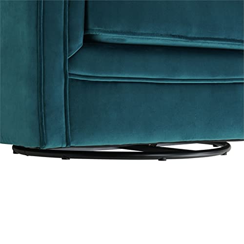 BOWERY HILL Contemporary Styled Wood Green Finish Swivel Chair