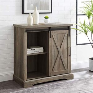 BOWERY HILL 32" Rustic Farmhouse Buffet Accent Cabinet - Gray Wash