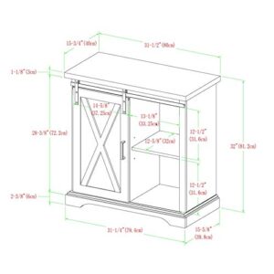 BOWERY HILL 32" Rustic Farmhouse Buffet Accent Cabinet - Gray Wash