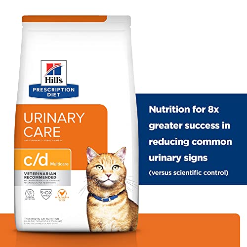 Hill's Prescription Diet c/d Multicare Urinary Care with Chicken Dry Cat Food, Veterinary Diet, 17.6 lb. Bag (Packaging May Vary)