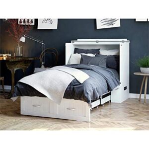 Bowery Hill Murphy Twin XL Bed Chest with Charging Station in White