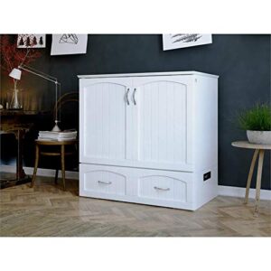 Bowery Hill Murphy Twin XL Bed Chest with Charging Station in White