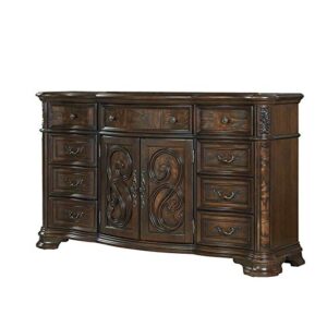 BOWERY HILL Brown Cherry 9-Drawer Dresser