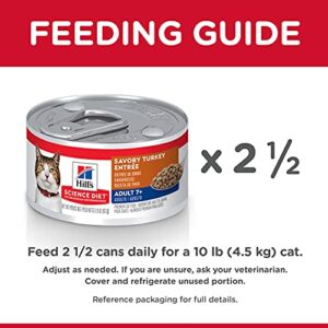 Hill's Science Diet Wet Cat Food, Adult 7+ for Senior Cats, Savory Turkey Recipe, 2.9 oz Cans, 24 Pack