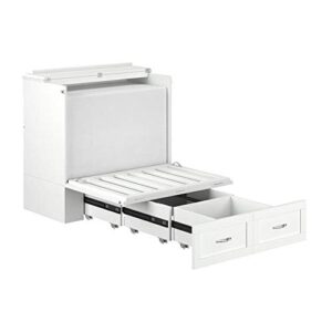 Bowery Hill Wood Twin Extra Long Murphy Bed Chest in White