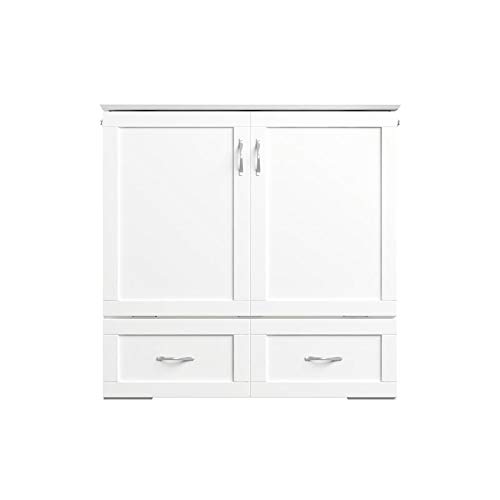 Bowery Hill Wood Twin Extra Long Murphy Bed Chest in White