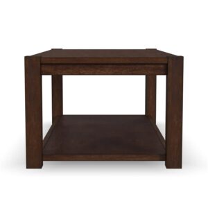 BOWERY HILL Transitional Brown Rustic Rectangular Wood Coffee Table