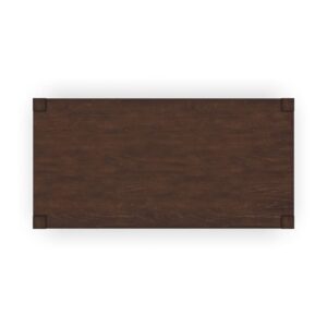 BOWERY HILL Transitional Brown Rustic Rectangular Wood Coffee Table