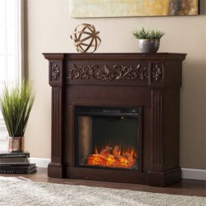 BOWERY HILL Modern Smart Electric Fireplace in Rich Espresso