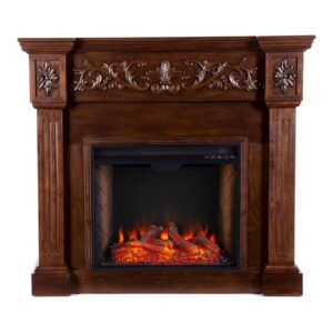 BOWERY HILL Modern Smart Electric Fireplace in Rich Espresso