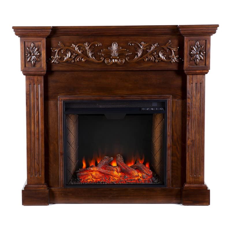 BOWERY HILL Modern Smart Electric Fireplace in Rich Espresso