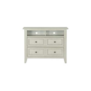 bowery hill modern solid wood 2 drawer media chest in weathered white