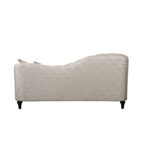 BOWERY HILL Contemporary Fabric Sofa in Shimmering Pearl Beige