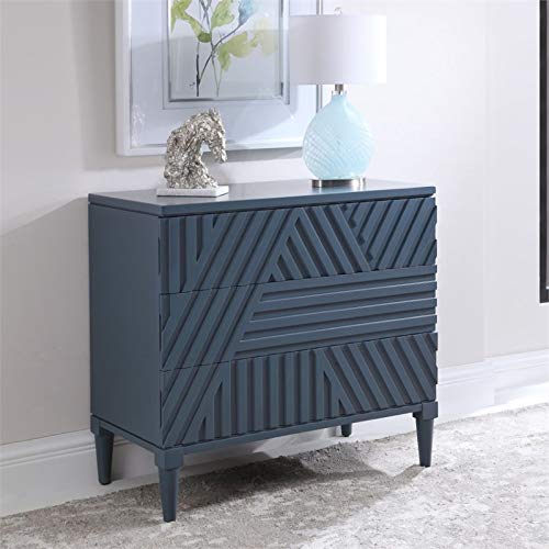 BOWERY HILL Contemporary Drawer Chest in Deep Sea Blue