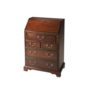 bowery hill wood cherry finish traditional drop front secretary in