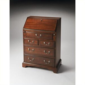 BOWERY HILL Wood Cherry Finish Traditional Drop Front Secretary in