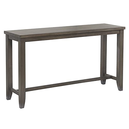 BOWERY HILL 4PC 65" Rectangular Narrow Wood Pub Set in Gray Finish