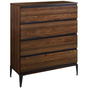 bowery hill farmhouse 36″ urban 4-drawer chest in dark walnut