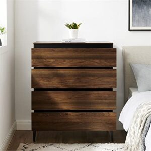 BOWERY HILL Farmhouse 36" Urban 4-Drawer Chest in Dark Walnut