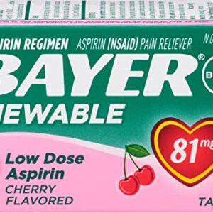 Bayer Chewable Low Dose Baby Aspirin Cherry Flavor 36 Tablets - 2 Pack