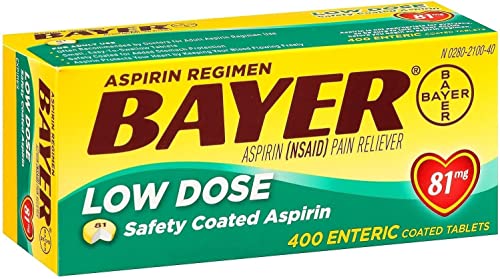 Bayer Consumer Health Bayer Low Dose Safety Coated Aspirin 81 mg , 400-Count (Pack of 2)