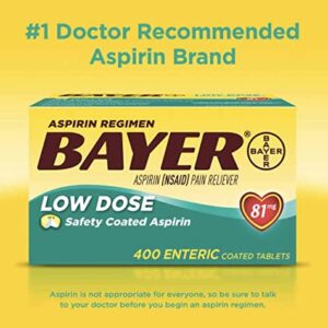 Bayer Consumer Health Bayer Low Dose Safety Coated Aspirin 81 mg , 400-Count (Pack of 2)