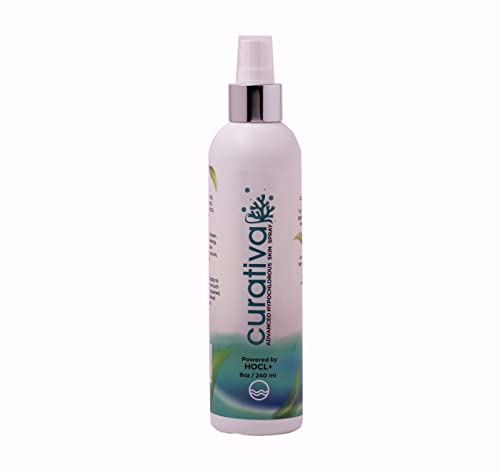 Curativa Bay .02% Hypochlorous Skin Spray, Clear Skin, Most effective For Total Skin Health and the Base for all Skin Care. 100% Organic, Made in USA, Produces Great Results 8 OZ.