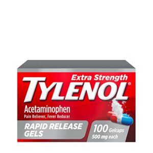 tylenol extra strength acetaminophen rapid release gels, pain reliever & fever reducer, 100 ct