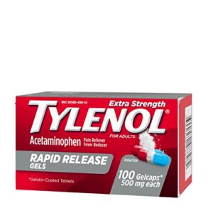 Tylenol Extra Strength Acetaminophen Rapid Release Gels, Pain Reliever & Fever Reducer, 100 ct