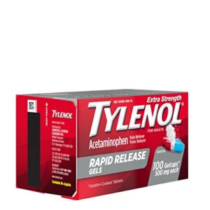 Tylenol Extra Strength Acetaminophen Rapid Release Gels, Pain Reliever & Fever Reducer, 100 ct