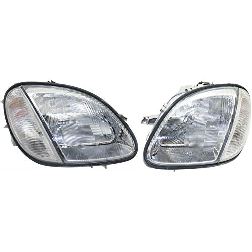 South Mud Bay Halogen Headlight Set Compatible with Kompressor Convertible Base Left & Right w/Bulbs Pair 14905939