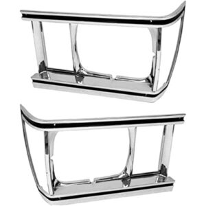 south mud bay fits headlight headlamp door trim bezels pair 2-pcs chrome 1448_1449